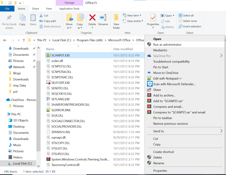 Scanpst.Exe File is Missing - Fix Outlook File Issues