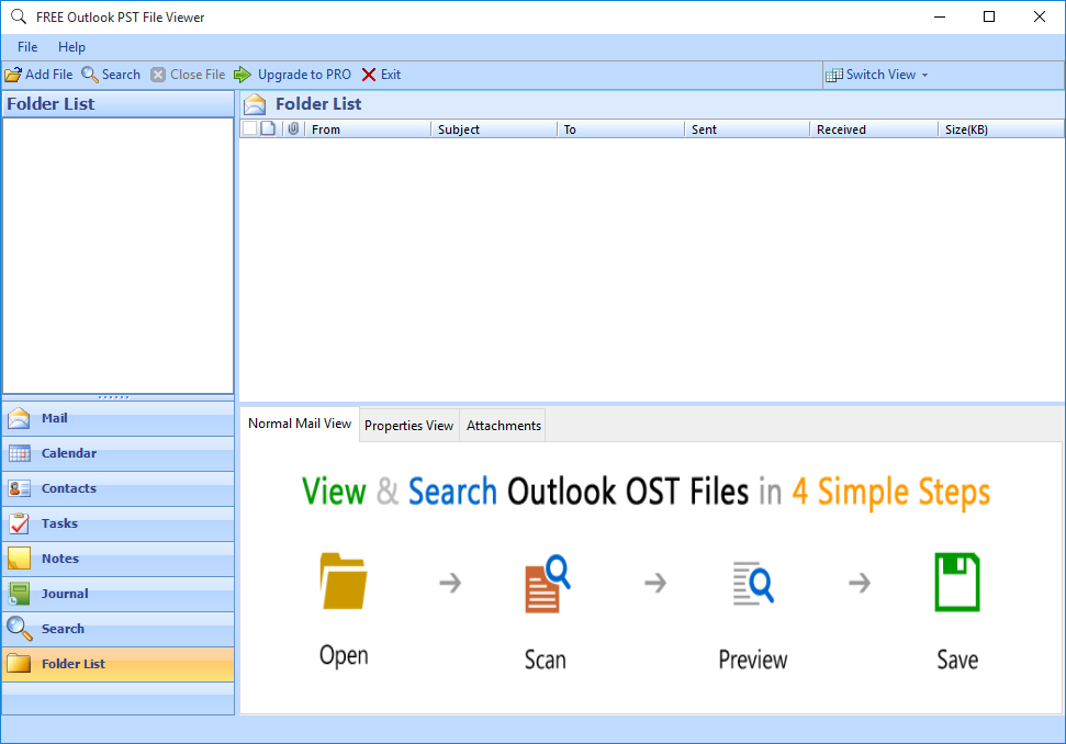 Free PST Viewer Tool to Open & View PST File Without Outlook